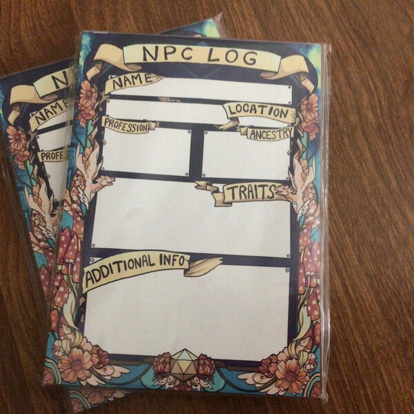 Heatwave -NPC Log D&D Notepad- A6 Stationery Notepad Letter Paper - A6 ...