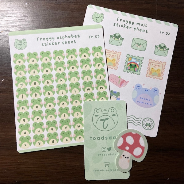 Froggy Alphabet Sticker Sheet - Etsy