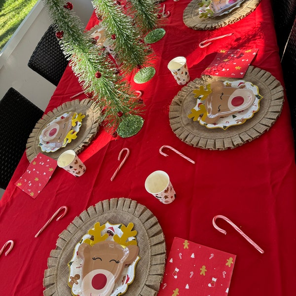 Rudolph the Reindeer Christmas Plates (set of 8), Cute Holiday Paper ...