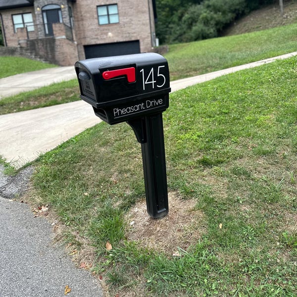 Custom Modern Contemporary Mailbox Address Decal | Reflective | House ...