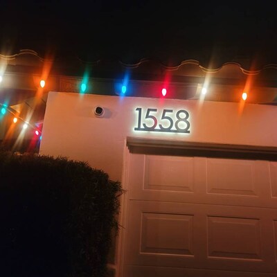 Lit House Numbers Sign With Led Bar on the Top for Backlit - Etsy