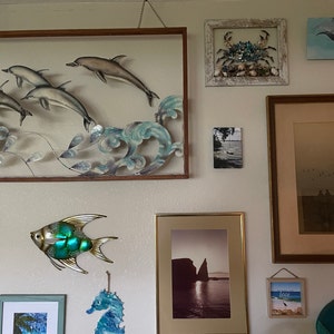 Deep Blue Ocean Wave/sea Glass Wave Window/sea Glass | Etsy