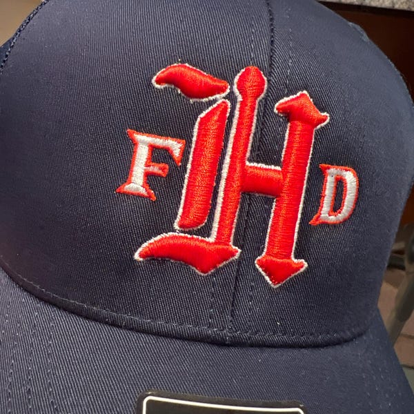 Fire Fighter Department, Fire & Rescue Trucker Cap, Puff Embroidery ...