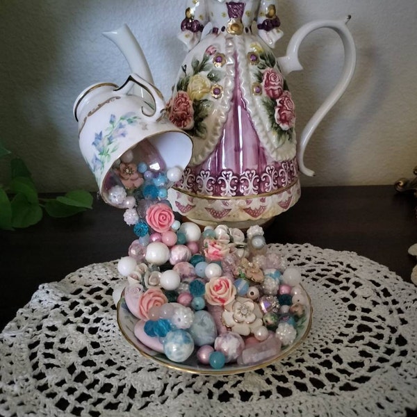 Teacup, Teacup Floral Arrangement, Faux Floral Arrangement, Teacup Gift ...