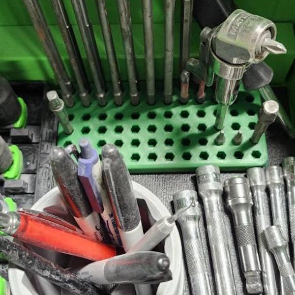 Wall Mounted Drill Bit Organizer | 60 Slots | Hex Bits Holder | Storage for Drillbits | Garage ...