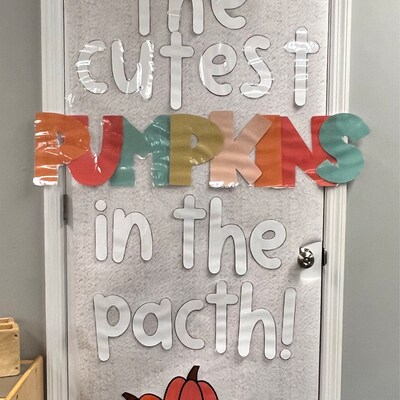 Pastel Pumpkin Patch Bulletin Board Fall Pumpkin Bulletin Board Digital ...