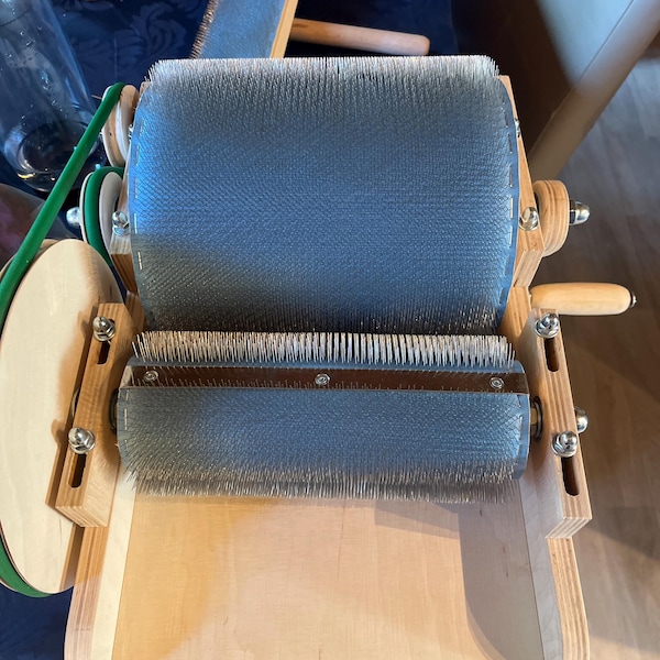 Carder for Wool Fiber Combing Cardings Blending Board - 72 TPI Drum ...
