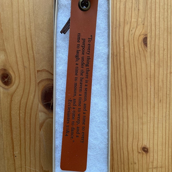 Leather Custom Quote Bookmark, Personalized Bookmark Favorite Quote ...