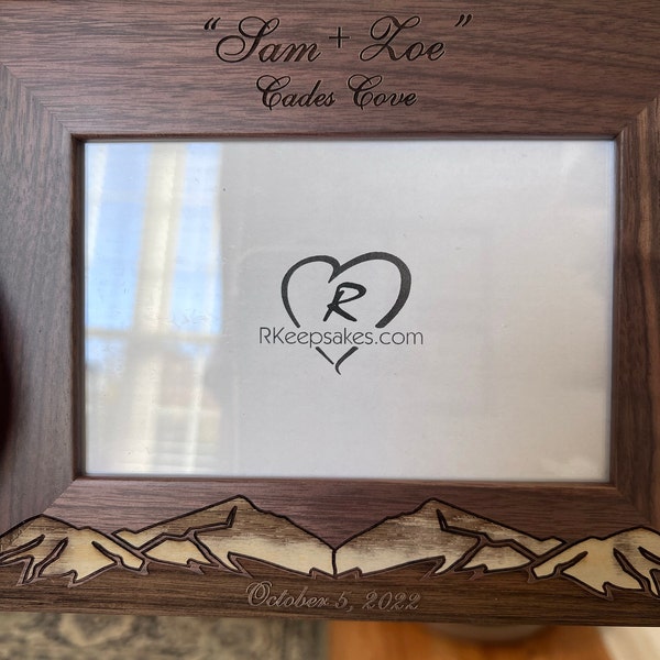 Mountains Personalized Engraved Picture Frame, Any Text - Etsy