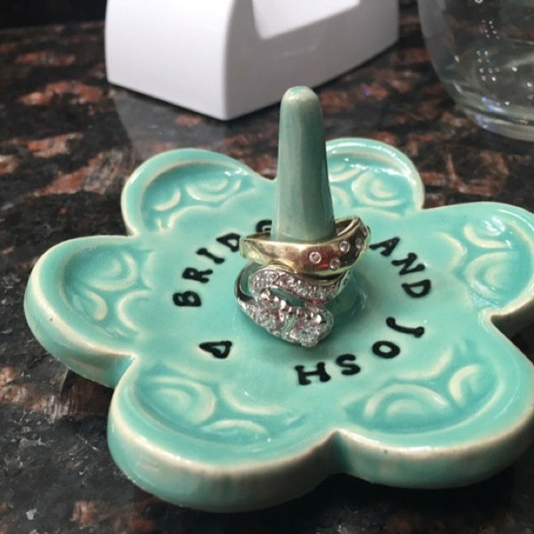 Ring Dish Stamped With Your Personalized Custom Message, Handmade ...