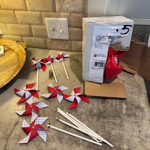 Boy Birthday Pinwheels | 6 or a Dozen Set | Plaid and Gingham | Red ...