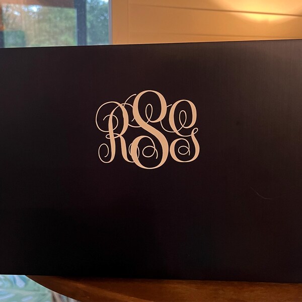 Vine Monogram Vinyl Car Decal Sticker | Monogram Window Sticker ...