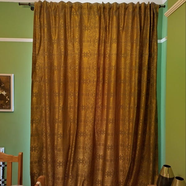 Luxury Green Curtains, Cream Orange Curtain for Livingroom Bedroom ...