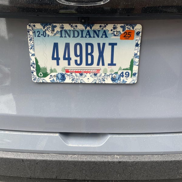 Bohemian Flower Car Metal License Plate Frame, Retro Cottagecore Floral ...