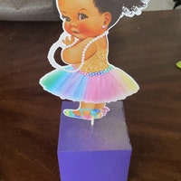 3 Rainbow Princess Centerpieces African American Birthday Table ...