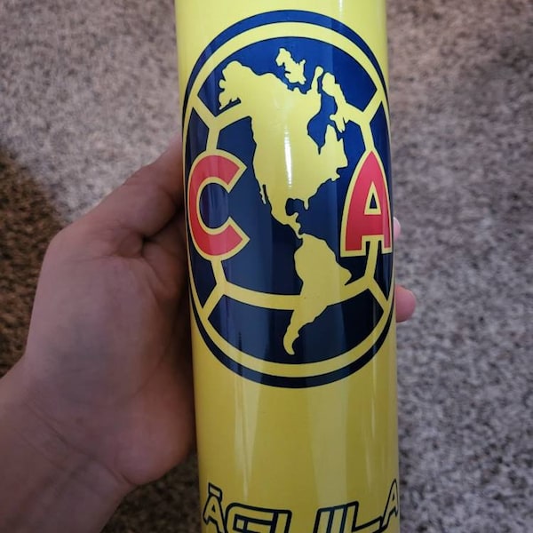 Club America 20 Oz Skinny Straight Tumbler Aguilas Del America Logo ...