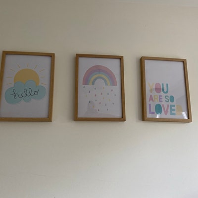 Pastel Rainbow Wall Art, Set of Three, You Are so Loved, Girls Bedroom ...