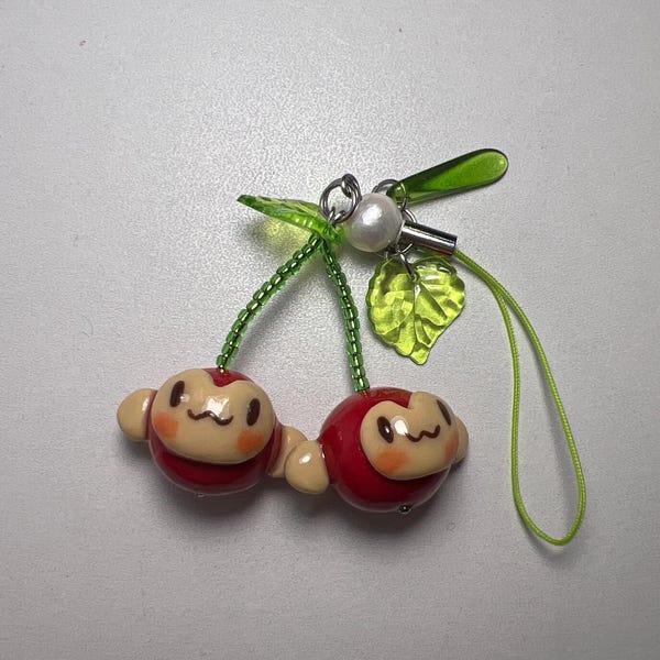 Blueberry Monkey Handmade Polymer Clay Phone Charm / Bag Charm ...