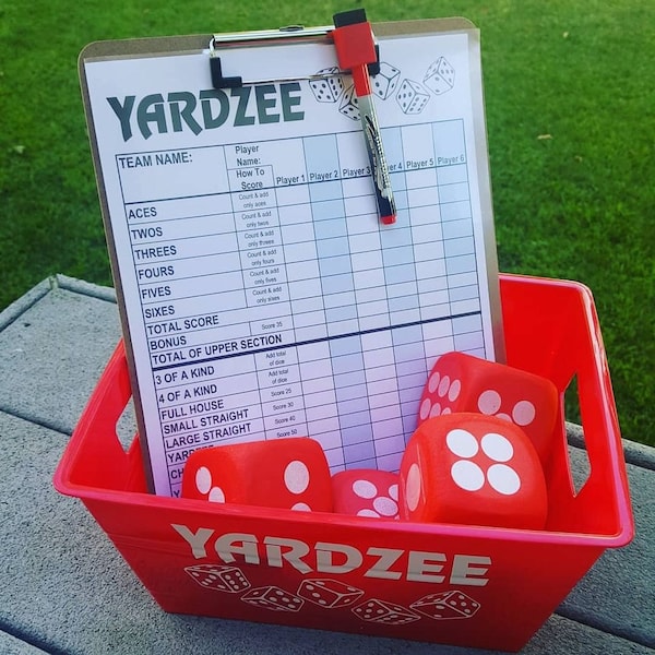 BUNDLE: Yardzee Digital Logo, Score Card & Rules. Printable, Instant ...