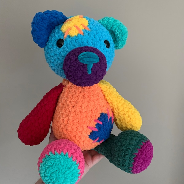 DIGITAL PATTERN: Scrappy Bear Crochet Plushie - Etsy