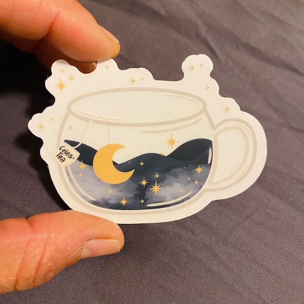Celes-tea Celestial Tea Cup Waterproof Sticker | Galaxy Kindle and ...