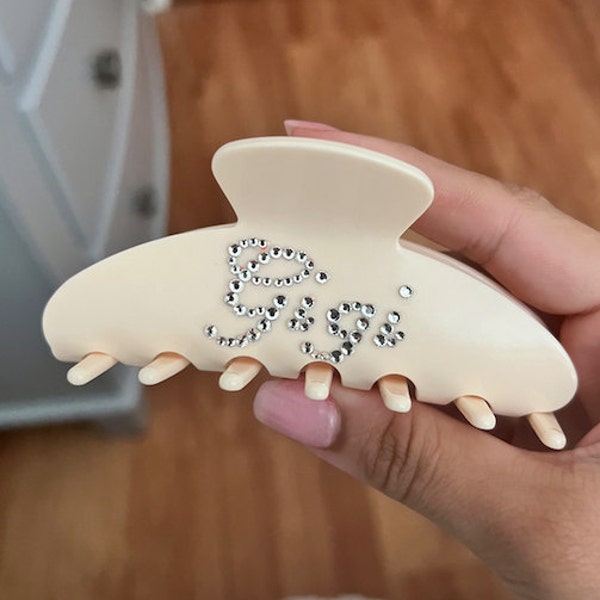 Custom Rhinestone Name Hair Claw Clips - Etsy