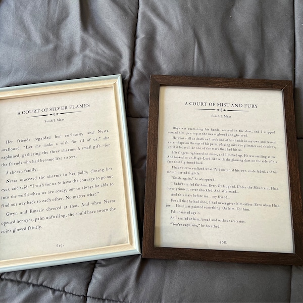 Custom Book Quote, Book Page Quote, Wall Art, Favourite Author ...