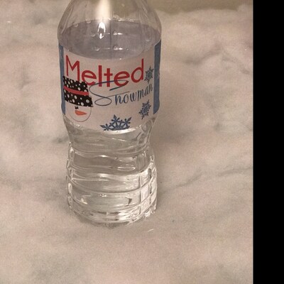 Melted Snowman Water Bottle Wrappers Pink Green Melting Snowman Water ...