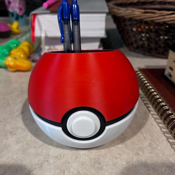Pokeball Pen/pencil Holder Pokemon Inspired - Etsy