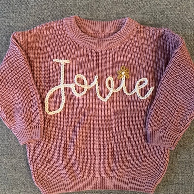 Personalized Hand Embroidered Baby and Toddler Sweaters Baby - Etsy