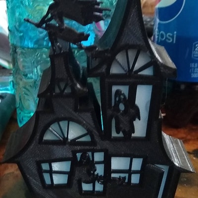 Halloween Decoration, Haunted House, Light up With LED Tealight - Etsy