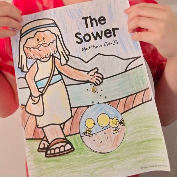 The Sower Parable of Jesus Craft Spinner Activity for Kids Homeschool ...