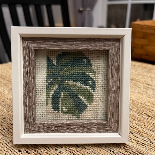 Modern Cross Stitch Pattern "tiny Monstera", Pattern01, Mini Boho ...