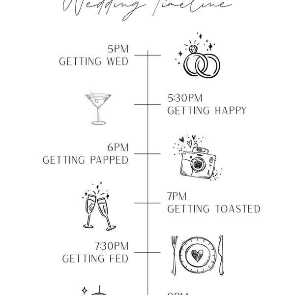 Hand-drawn Wedding Timeline Icons (svg, Png, Pdf, Eps, Dxf) Bundle - Etsy