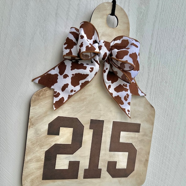 Farmhouse Decor, Cow Tag, Wall Decor, Cow Ear Tag Decor, Laser Engraved ...