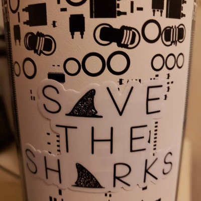Save the Sharks Waterproof Die Cut Sticker Sharks Shark Sticker Shark ...