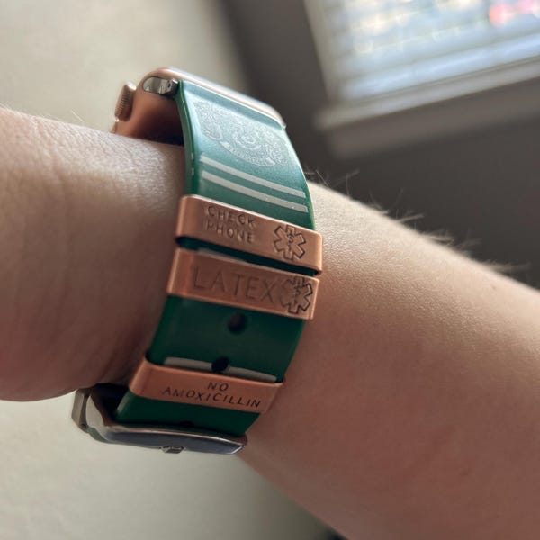 Smart Watch Charm | Medical Alert Slide for Watch Band, Personalized ID ...