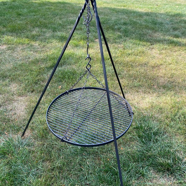 Large Campfire Cooking Hanging Grill for Cooking Tripod - Etsy