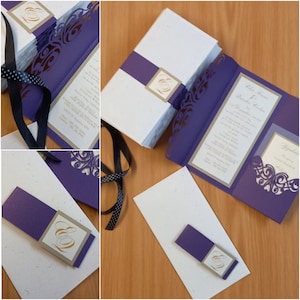 4 Bi-fold Invitation Card and 3 RSVP Card Templates SVG Dxf - Etsy