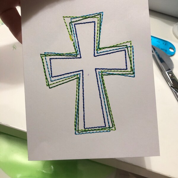 Reverse Cross Applique and Machine Embroidery Design File 4x4 5x7 6x10 ...