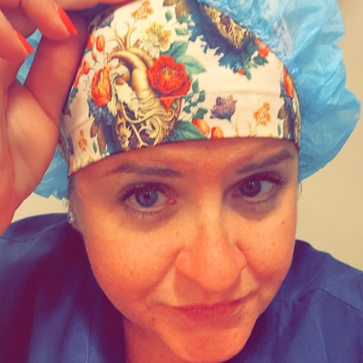 Face-lift Markings Scrub Cap, Plastic Surgeon Hat, Cosmetic Surgery ...