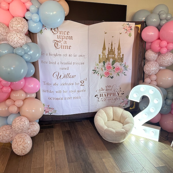 Once Upon a Time Backdrop Princess Birthday Party Decoration Fairytale ...