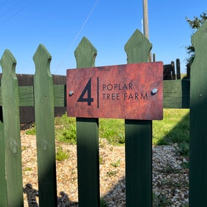 House Number Sign Printed Rust Effect Address Signage Rusty - Etsy