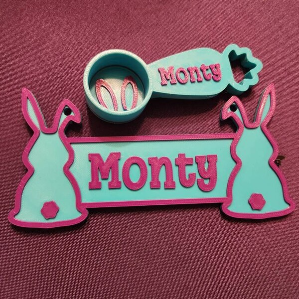 Personalized Rabbit Cage Sign, Custom Bunny Crate Nameplate, Hanging ...