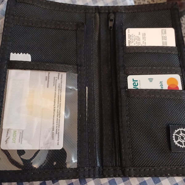 Compact Nylon Trifold Wallet With Outside Zippered Pocket - 4 Colors ...