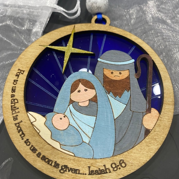 Nativity Ornament, Laser Cut Nativity, Laser Cut File, Glowforge ...