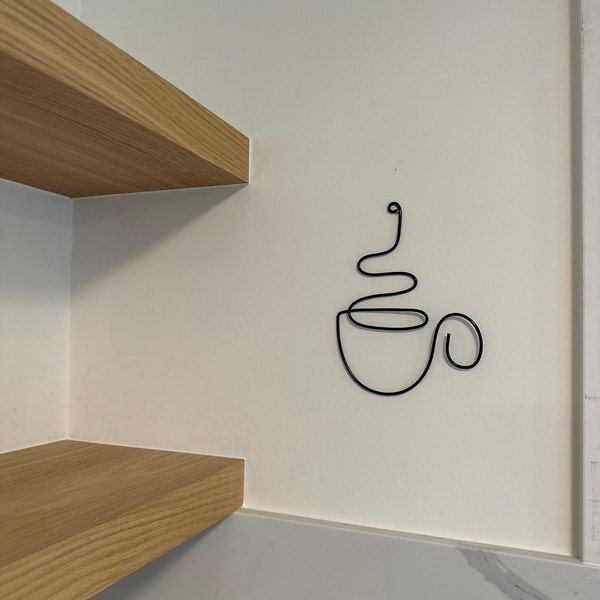 Wire Coffee Tea Cup Sign - Coffee Mug Wall Art - Wall Decor - Kitchen ...