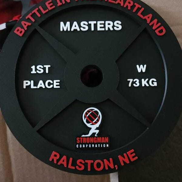 Custom Weight Plate Trophy: 3D Printed Mini Gym Award - Etsy