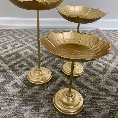 Antiquus India Brings Stunning Metal Flower Candle With Stand set of 3 ...