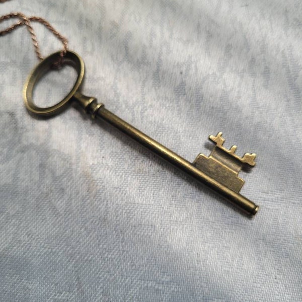 Big Key Large Skeleton Key Antiqued Bronze Key Pendant 80mm 3 Inch Key ...
